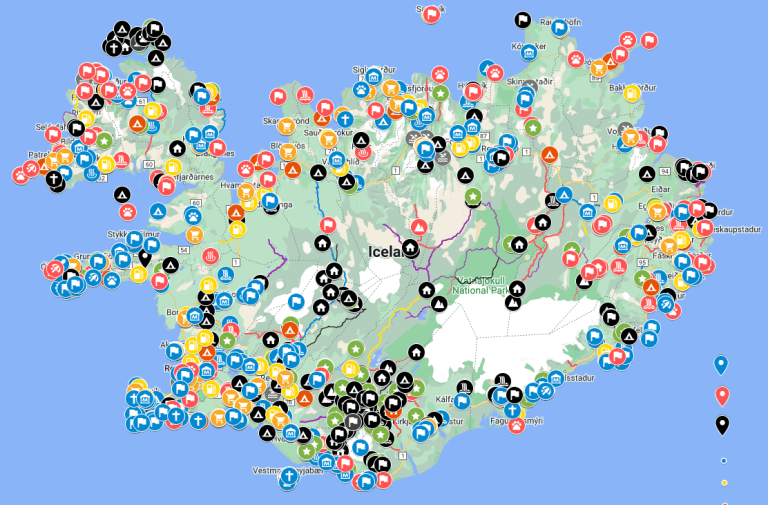 Map of All Amazing Places in Iceland 2026
